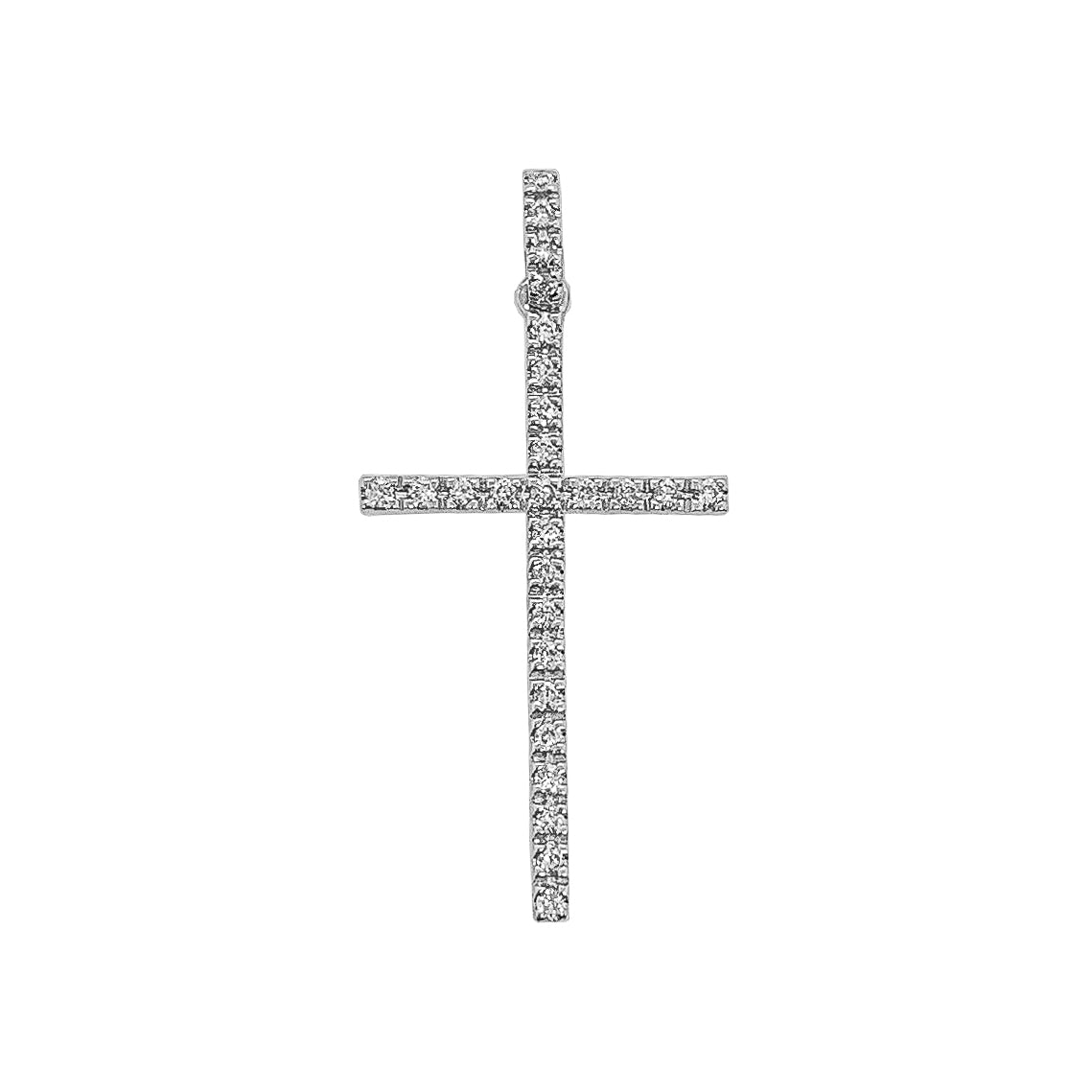 18ct White Gold Diamond Cross – Oroginale Fine Jewellery