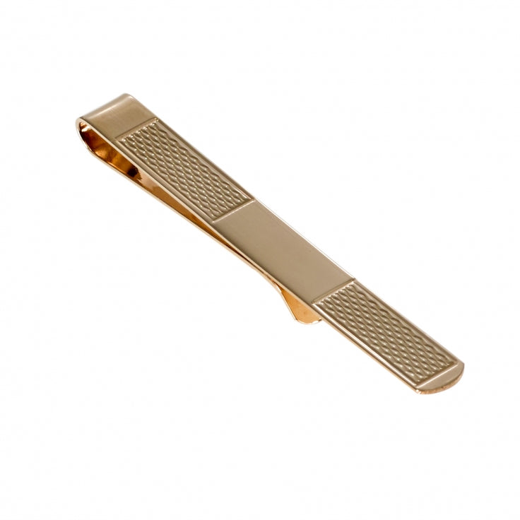 9ct Yellow Gold Tie Slide with Double Engine Turn Segments – Oroginale ...