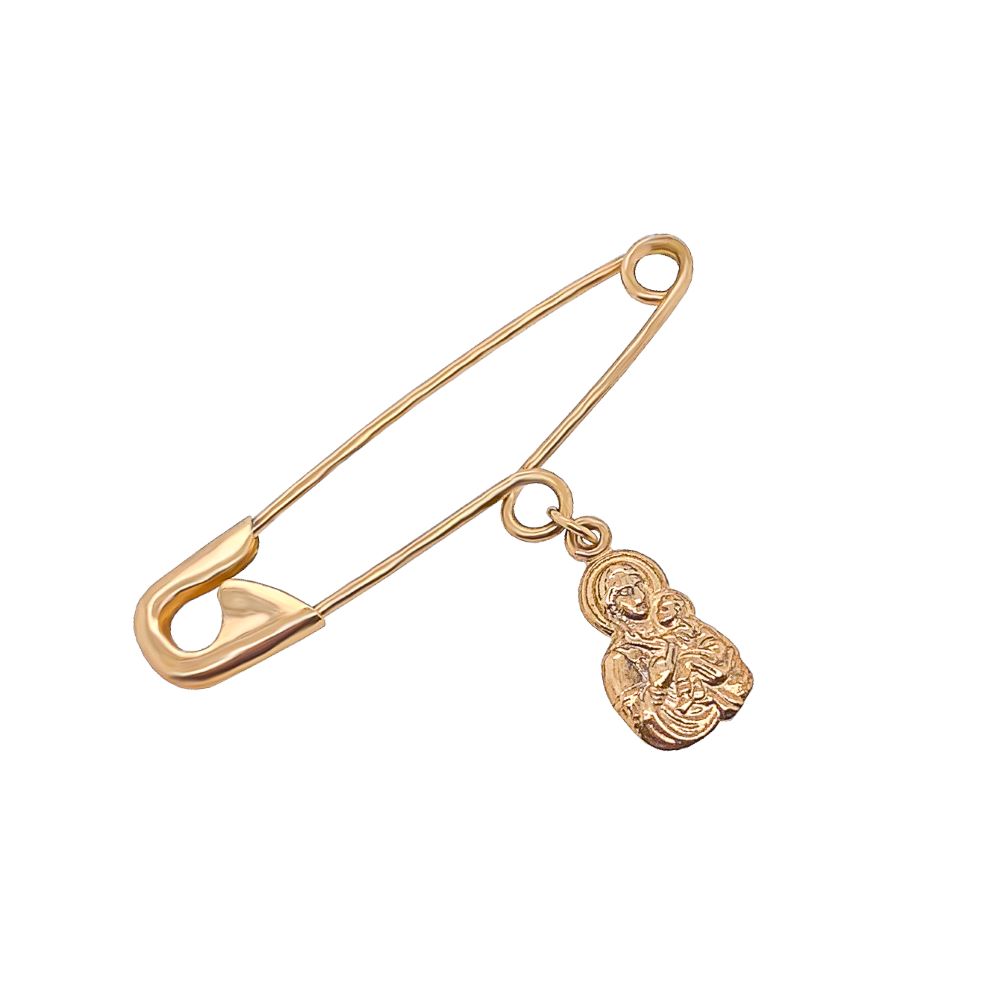 9ct Yellow Gold Baby Pin with Virgin Mother Mary – Oroginale Fine Jewellery