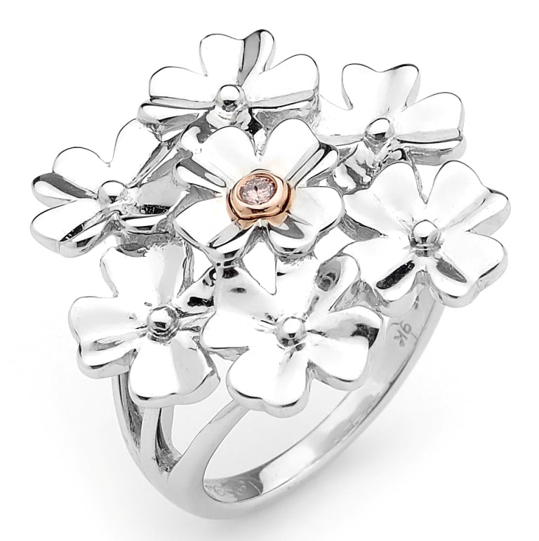 Pink Diamond Multiple Flower Design Ring – Oroginale Fine Jewellery